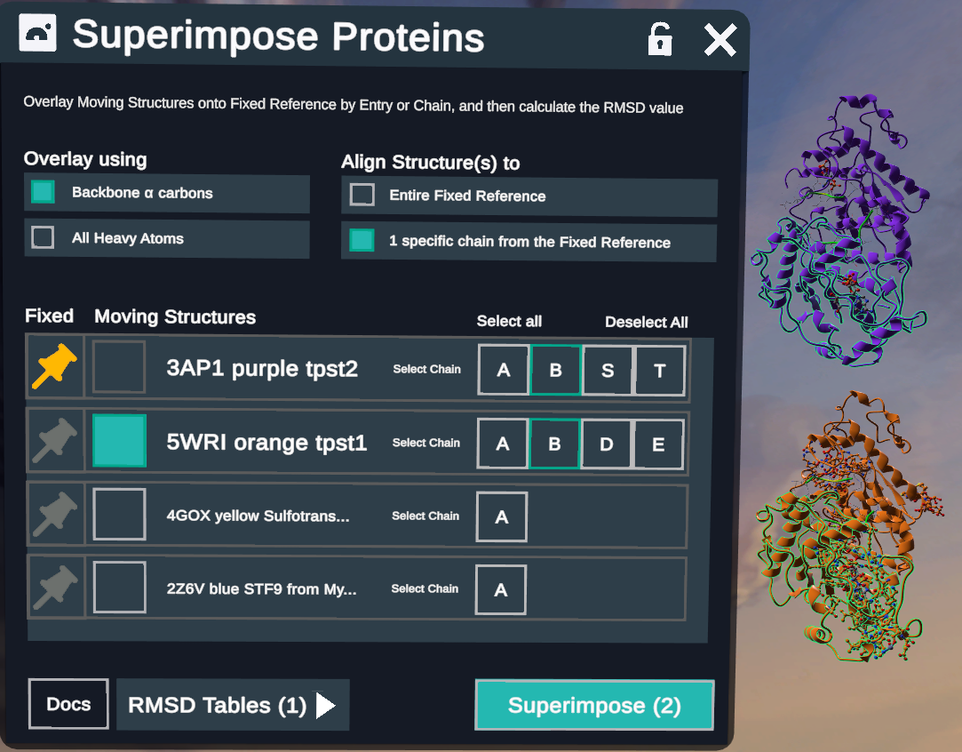 Superimpose Proteins | Docs